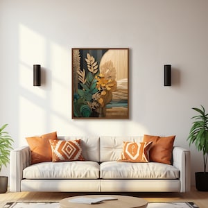 Boho Earthtones Botanical Print, Room Decor, Bedroom Art, Earth Tones ...
