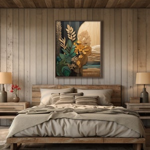 Boho Earthtones Botanical Print, Room Decor, Bedroom Art, Earth Tones ...