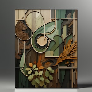 Botanical Print, Boho Wood Shapes Poster, Room Decor, Bedroom Art ...