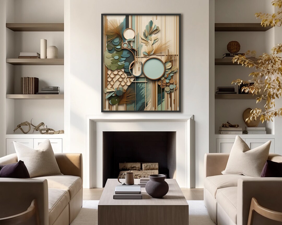 Botanical Print, Boho Wood Shapes Poster, Room Decor, Bedroom Art ...