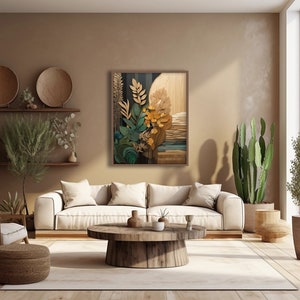 Boho Earthtones Botanical Print, Room Decor, Bedroom Art, Earth Tones ...