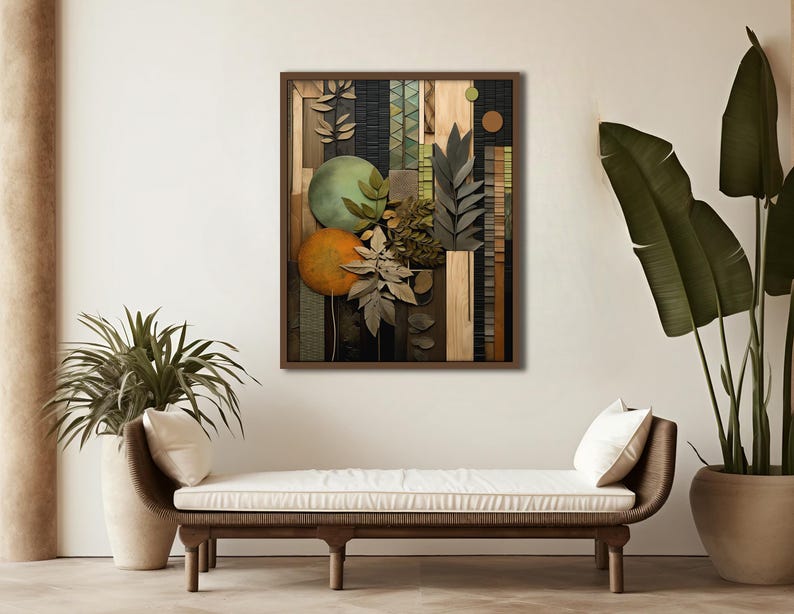 Boho Earthtones Botanical Print, Room Decor, Bedroom Art, Earth Tones ...