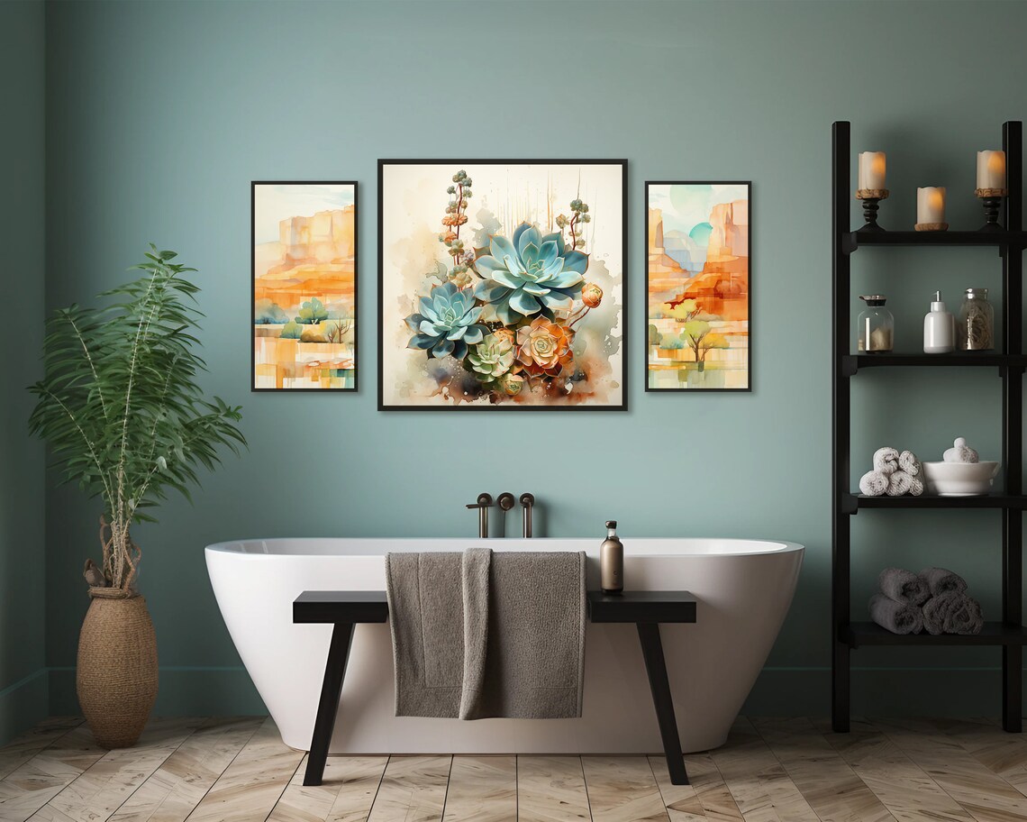 3 Piece Set Succulent Art Prints Southwest Inspired, Botanicals ...