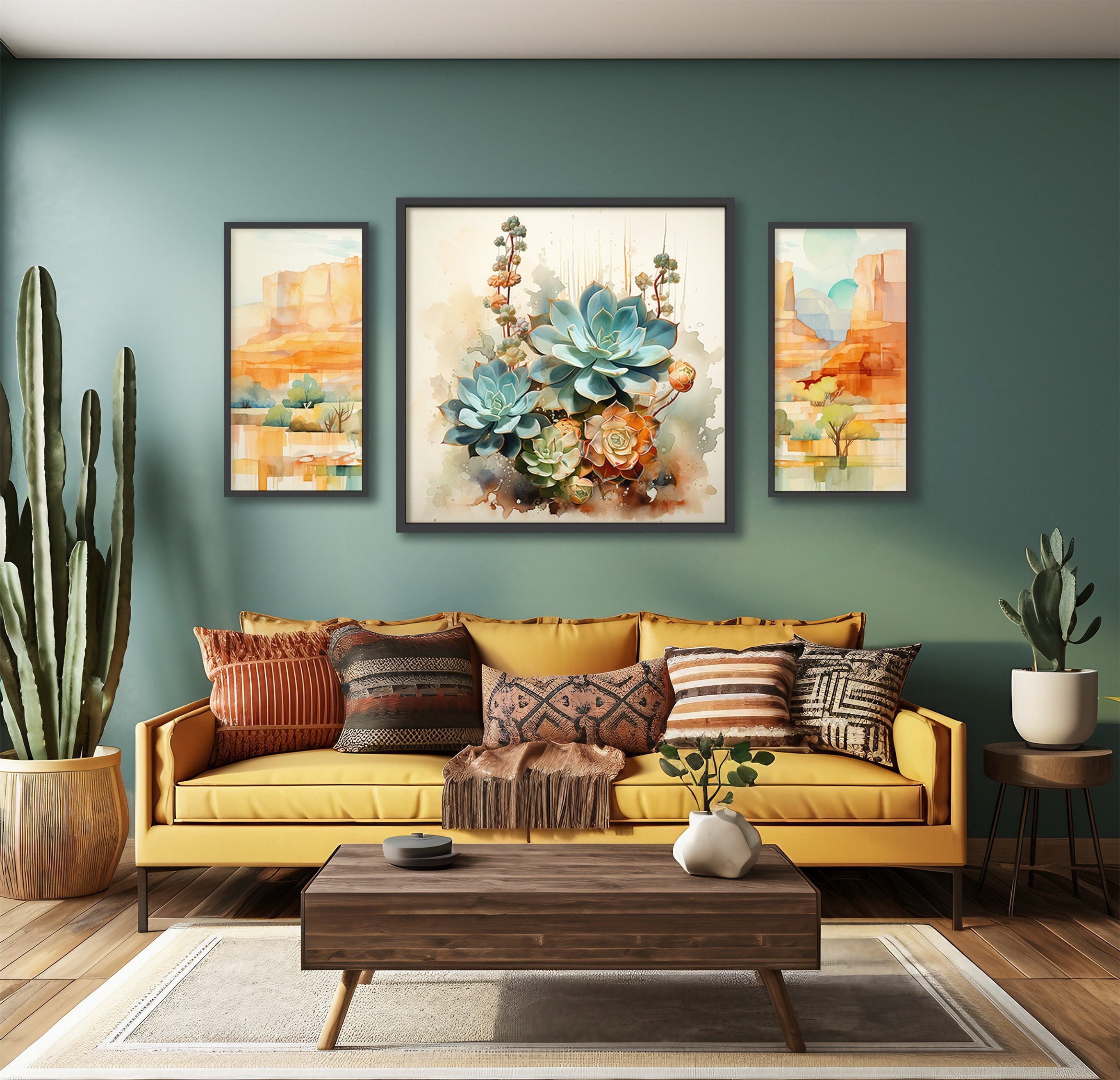 3 Piece Set Succulent Art Prints - Southwest Inspired, Botanicals ...