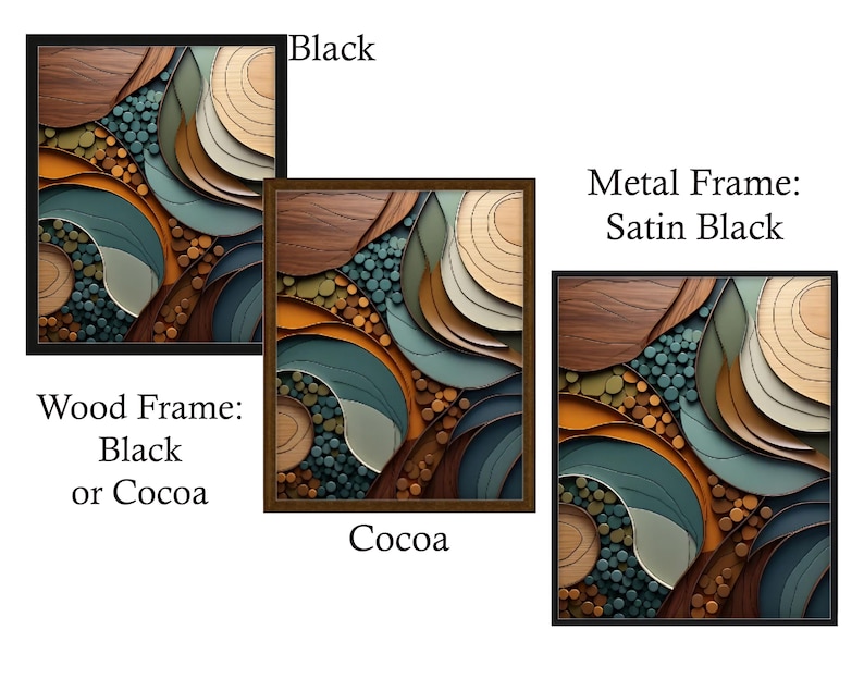 Blues and Browns Make up This Wood "look" Print. Printed on Fine Art ...