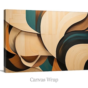 Wood-grain Wall Art Print, Wood-look Canvas Wall Decor, Boho Poster ...
