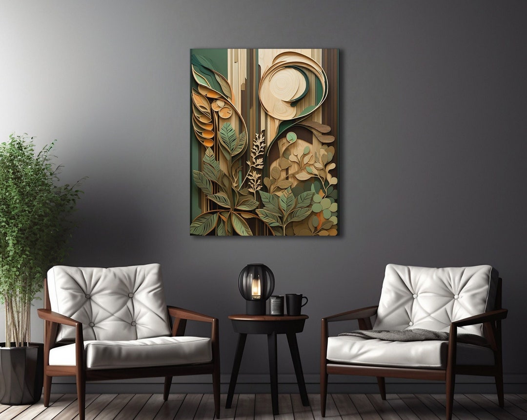 Boho Earth Tones Wall Art, Wood-grain Poster Print, Bedroom Art, Home ...