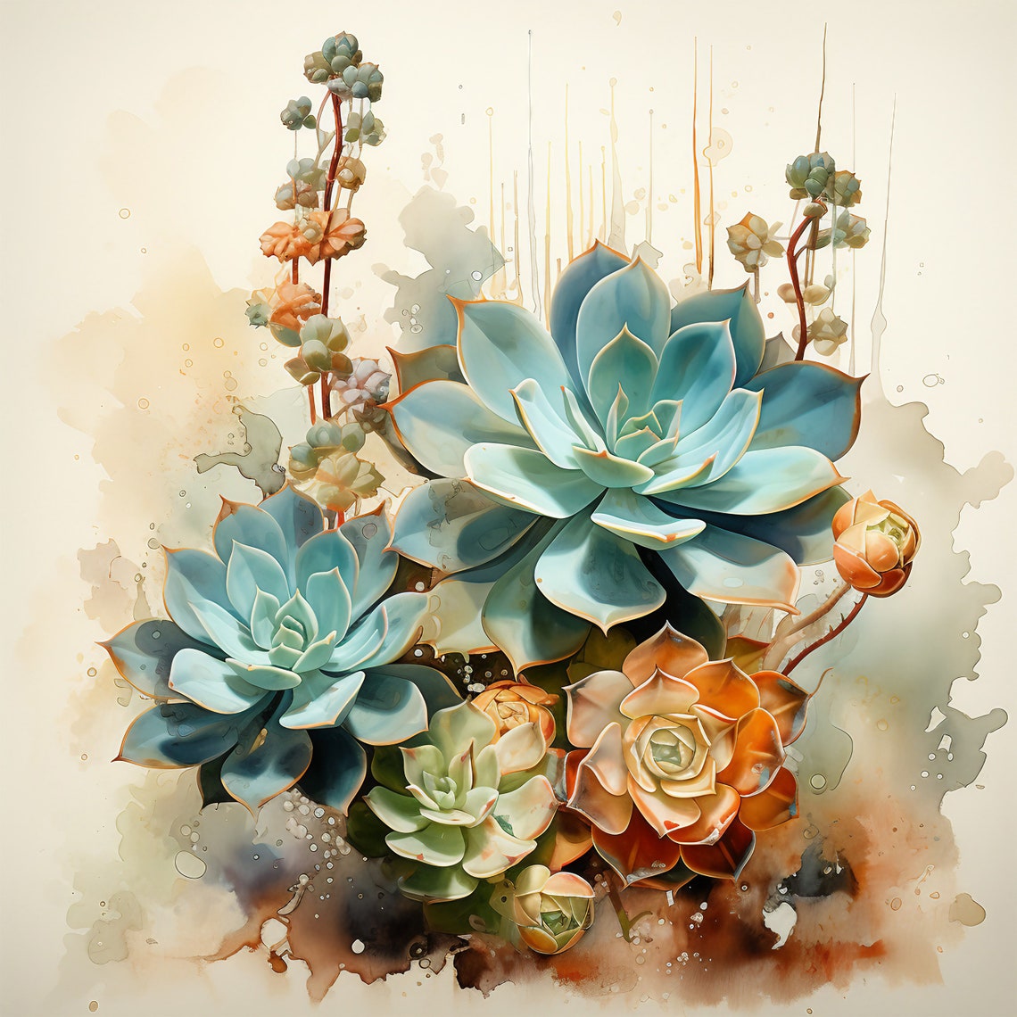 3 Piece Set Succulent Art Prints Southwest Inspired, Botanicals ...