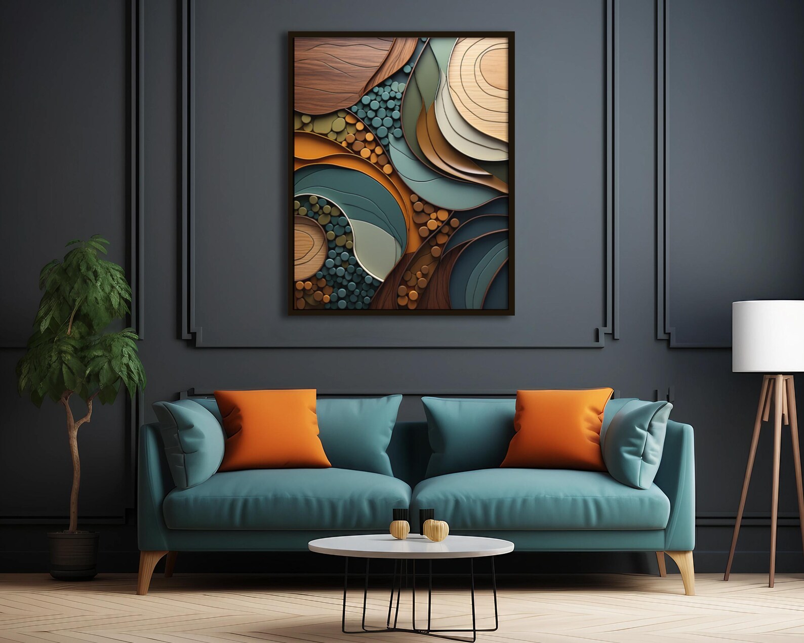 Blues and Browns Make up This Wood "look" Print. Printed on Fine Art ...