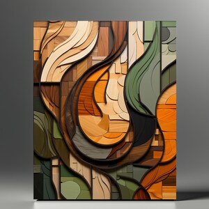 Boho Wood Shapes Poster, Earth Tones Print, Unique Home Decor, Neutral ...