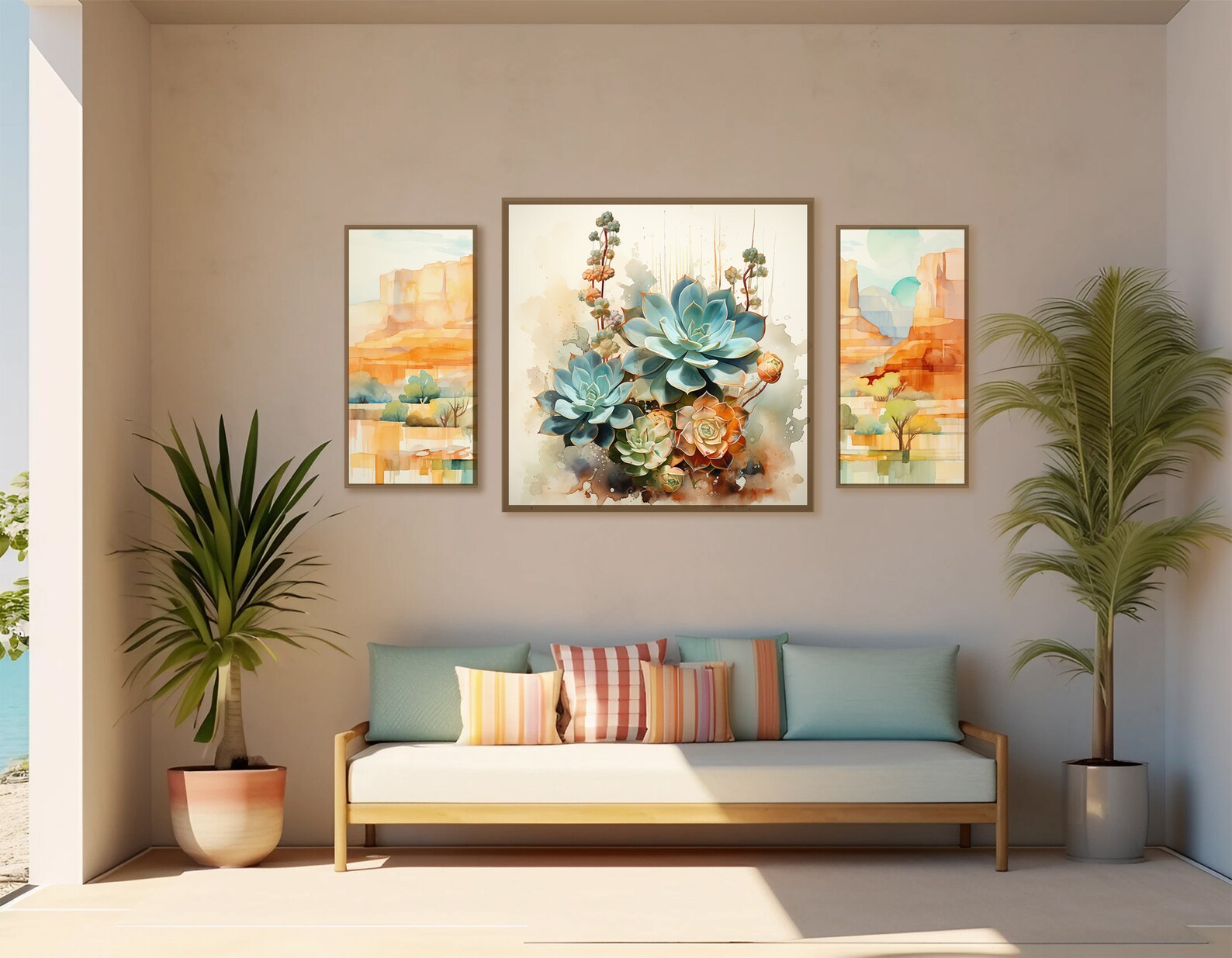 3 Piece Set Succulent Art Prints Southwest Inspired, Botanicals ...