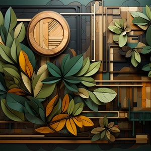 Wood Shapes, Earth Elements Botanical Print, Boho Poster, Room Decor ...