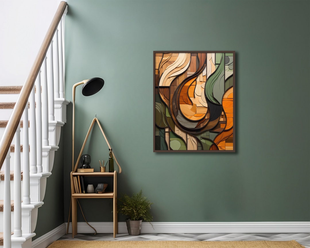 Boho Wood Shapes Poster, Earth Tones Print, Unique Home Decor, Neutral ...