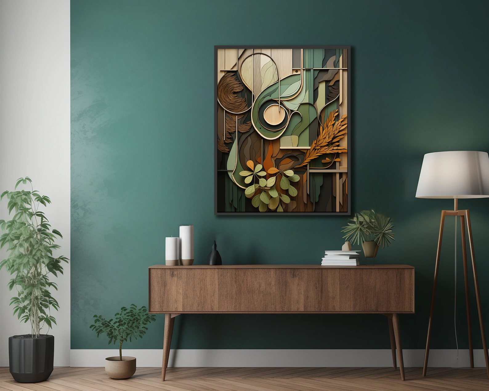 Botanical Print, Boho Wood Shapes Poster, Room Decor, Bedroom Art ...