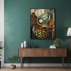 Botanical Print, Boho Wood Shapes Poster, Room Decor, Bedroom Art ...