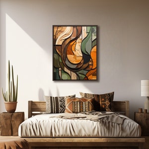 Boho Wood Shapes Poster, Earth Tones Print, Unique Home Decor, Neutral ...