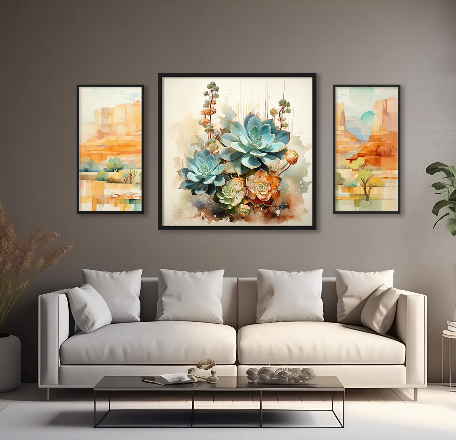 3 Piece Set Succulent Art Prints Southwest Inspired, Botanicals ...
