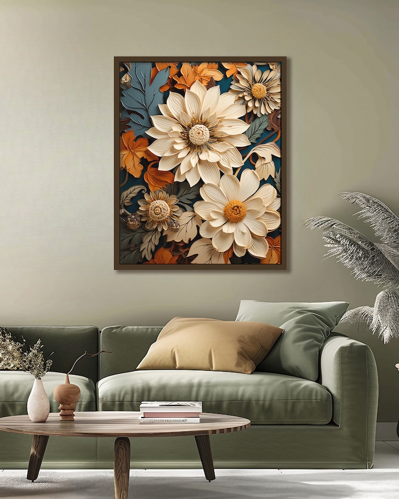 Boho Floral, Earth Tones Room Decor, Botanical Wall Art, Bedroom Art ...
