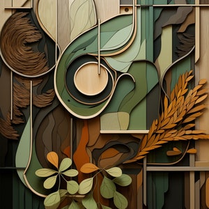 Botanical Print, Boho Wood Shapes Poster, Room Decor, Bedroom Art ...