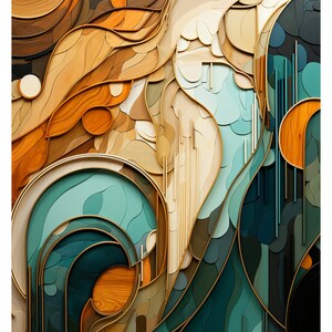 Boho Inspired Wood Shapes Poster, Room Decor, Bedroom Art, Earth Tones ...