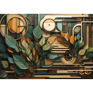 Abstract Nature Inspired Wood "look" Art Print, Beautiful Wood Textures ...