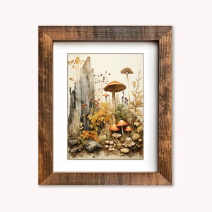 Earth Elements Botanical Print, Boho Mushroom Poster, Room Decor ...