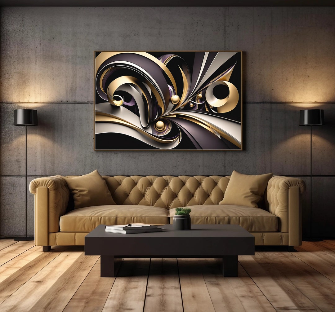 Man Cave Art Cool Unique Abstract Art Bachelor Pad Art AI - Etsy