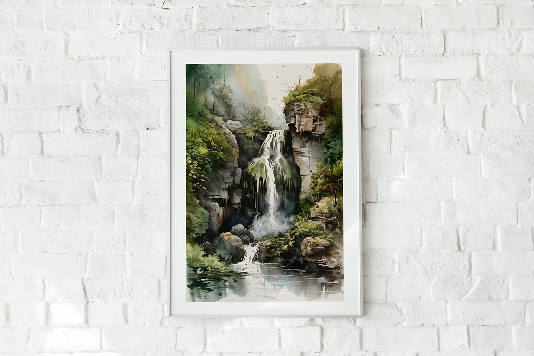 Forest Waterfall HQ Digital Printable Download / Téléchargement Digital ...