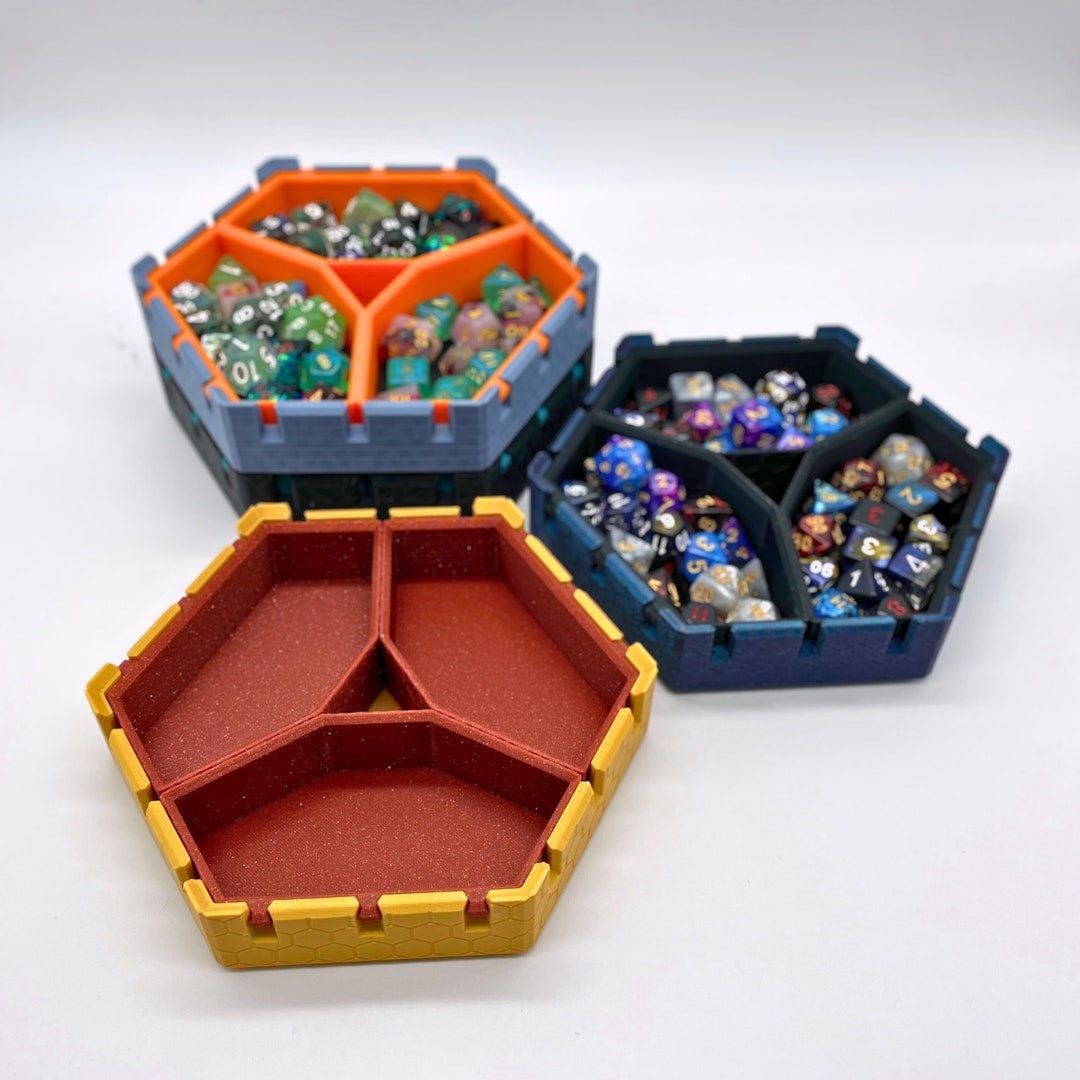 Hexstack Dice Rolling Tray Two Sizes, Includes Tray Inserts, Perfect ...