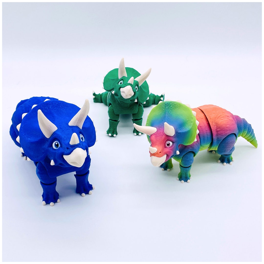 Triceratops Dinosaur Toy - 3D Printed Fidget, Matmire Makes - Etsy