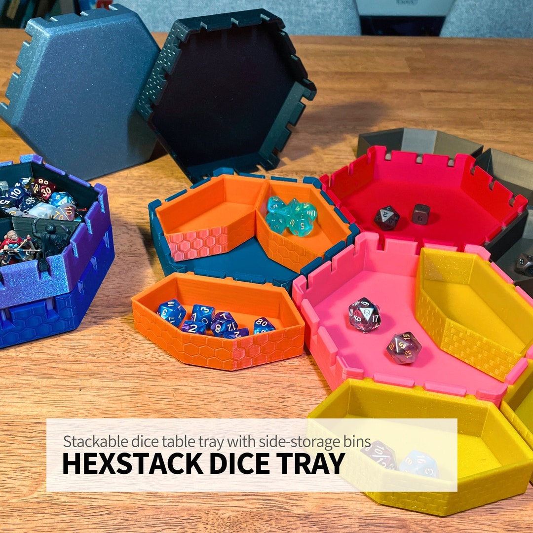 Hexstack Stackable Tray Stackable Trays for Dice, Board Game Pieces ...