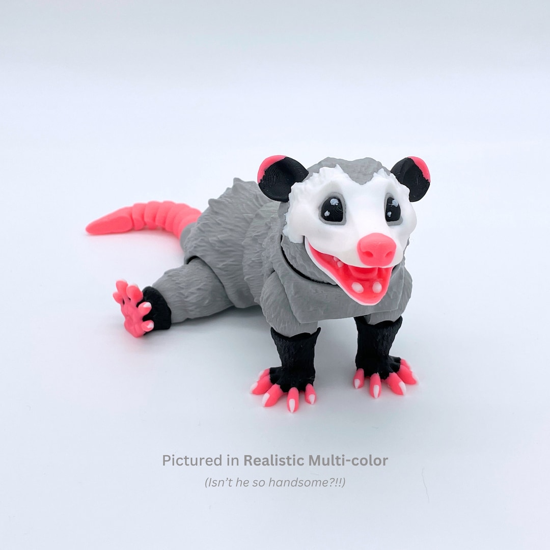 Articulated Possum Toy 3D Printed Animal, Realistic and Rainbow Colors ...