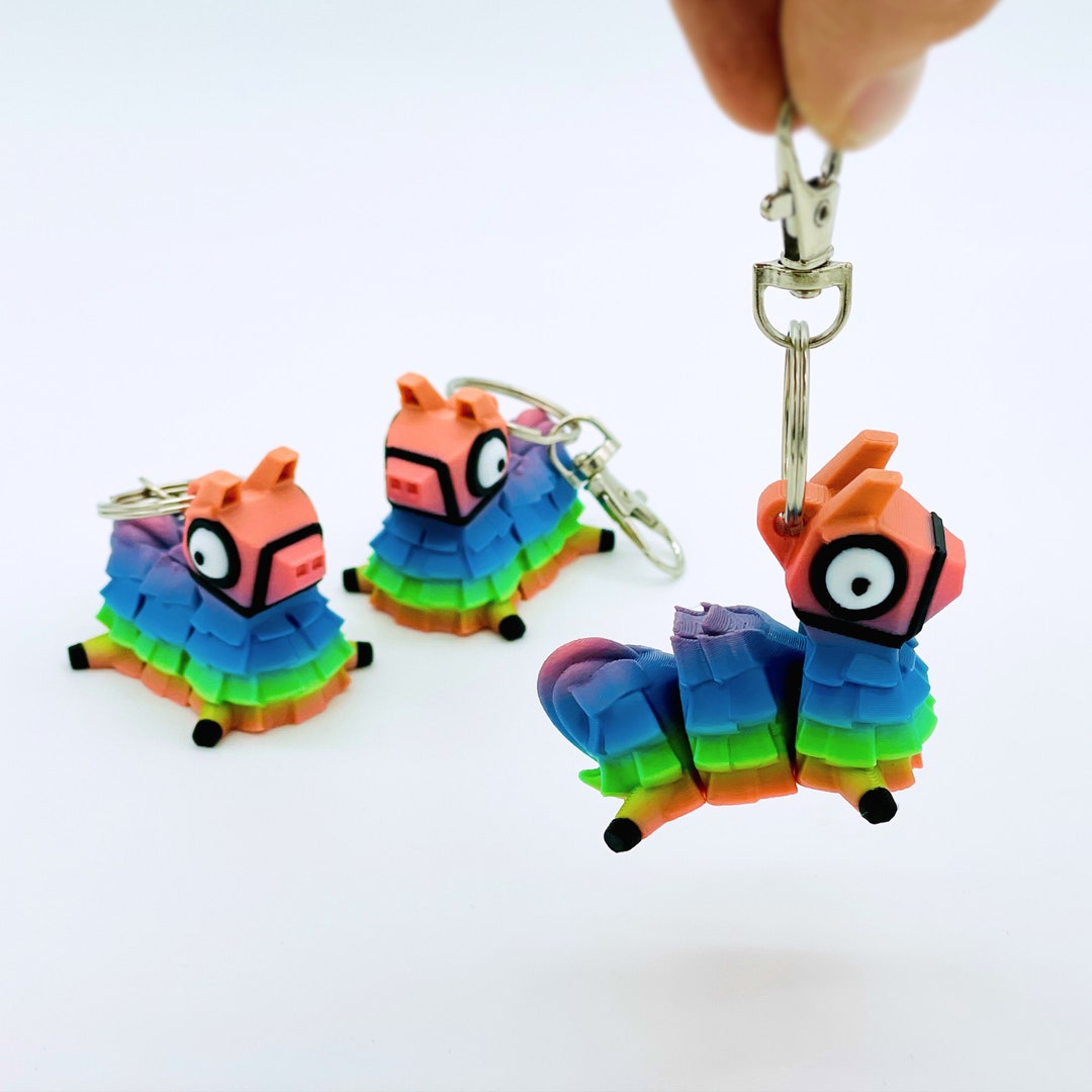 Rainbow Piñata Keychain Flexi-factory 3D Printed, Fun Gradient Colors ...