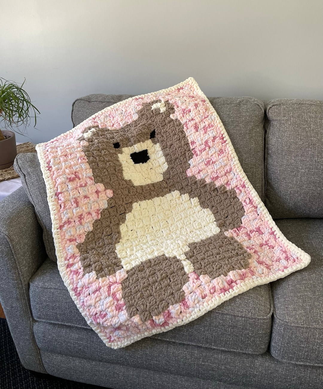 Teddy Bear Blanket, Handmade Toddler Blanket, Gift for Toddler Girl ...