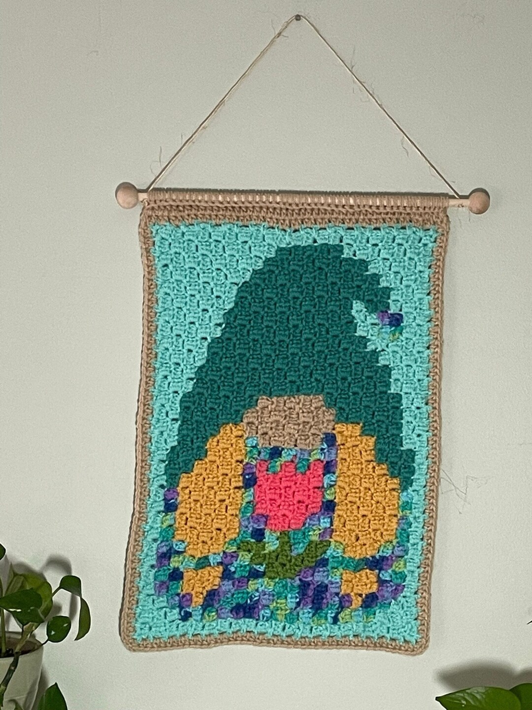 Spring Wall Hanging, Girl Gnome, Tulip Gnome Hanging, Gnome Door Decor ...