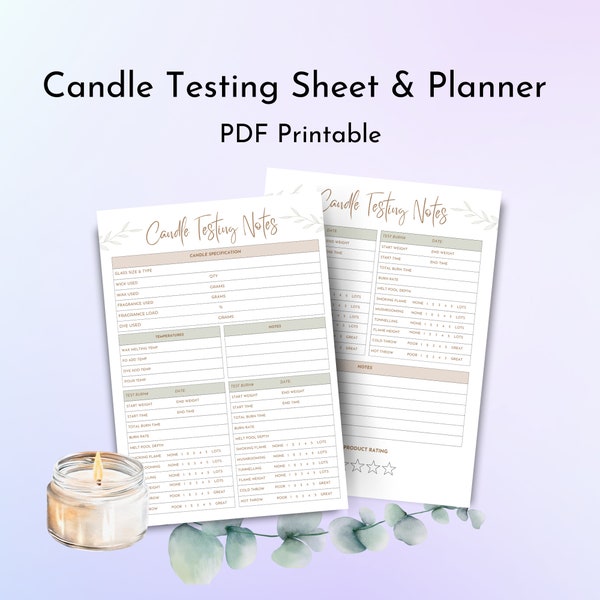 Candle Testing Sheet - Etsy Australia