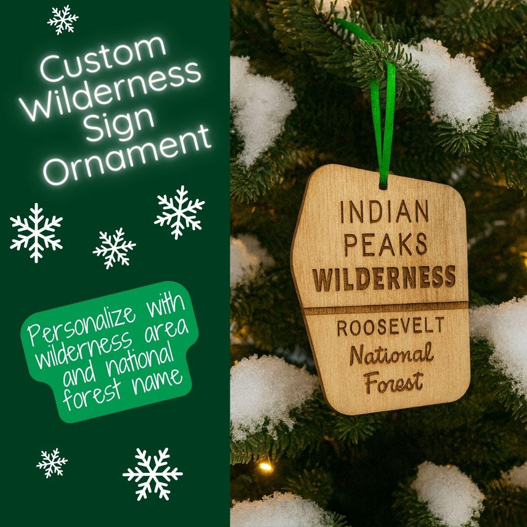 Laser-engraved Wilderness Sign Ornament – Gift for Outdoor Enthusiasts ...