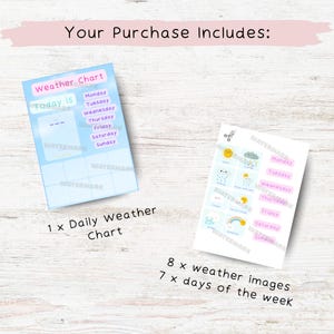 Child Daily Weather Chart for Toddlers and Preschoolers - Etsy Australia