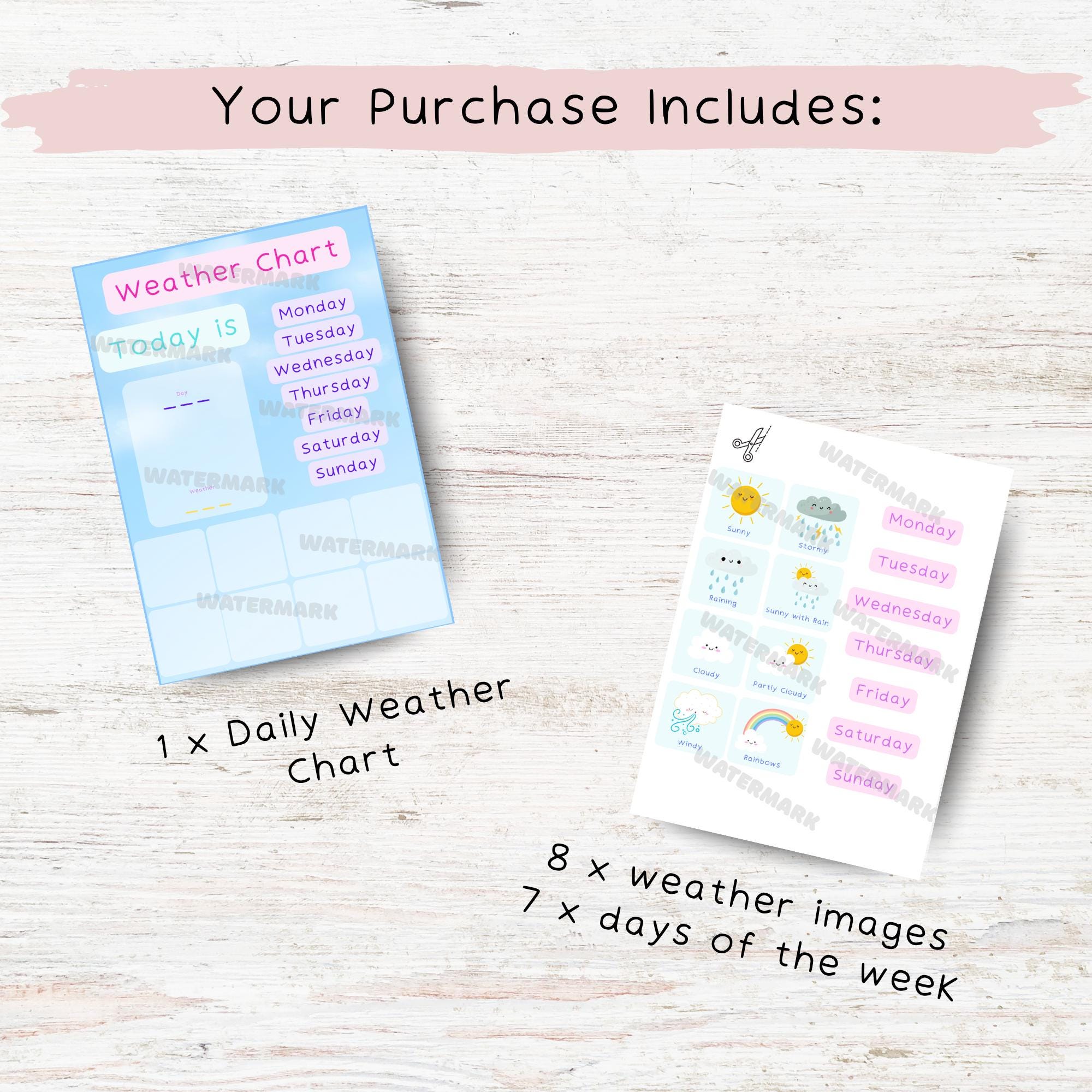 Weather Chart for Toddlers and Preschoolers - Daily Weather Chart ...