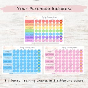 Potty Training Reward Chart: Rainbow, Pink, Blue (digital Download) - Etsy