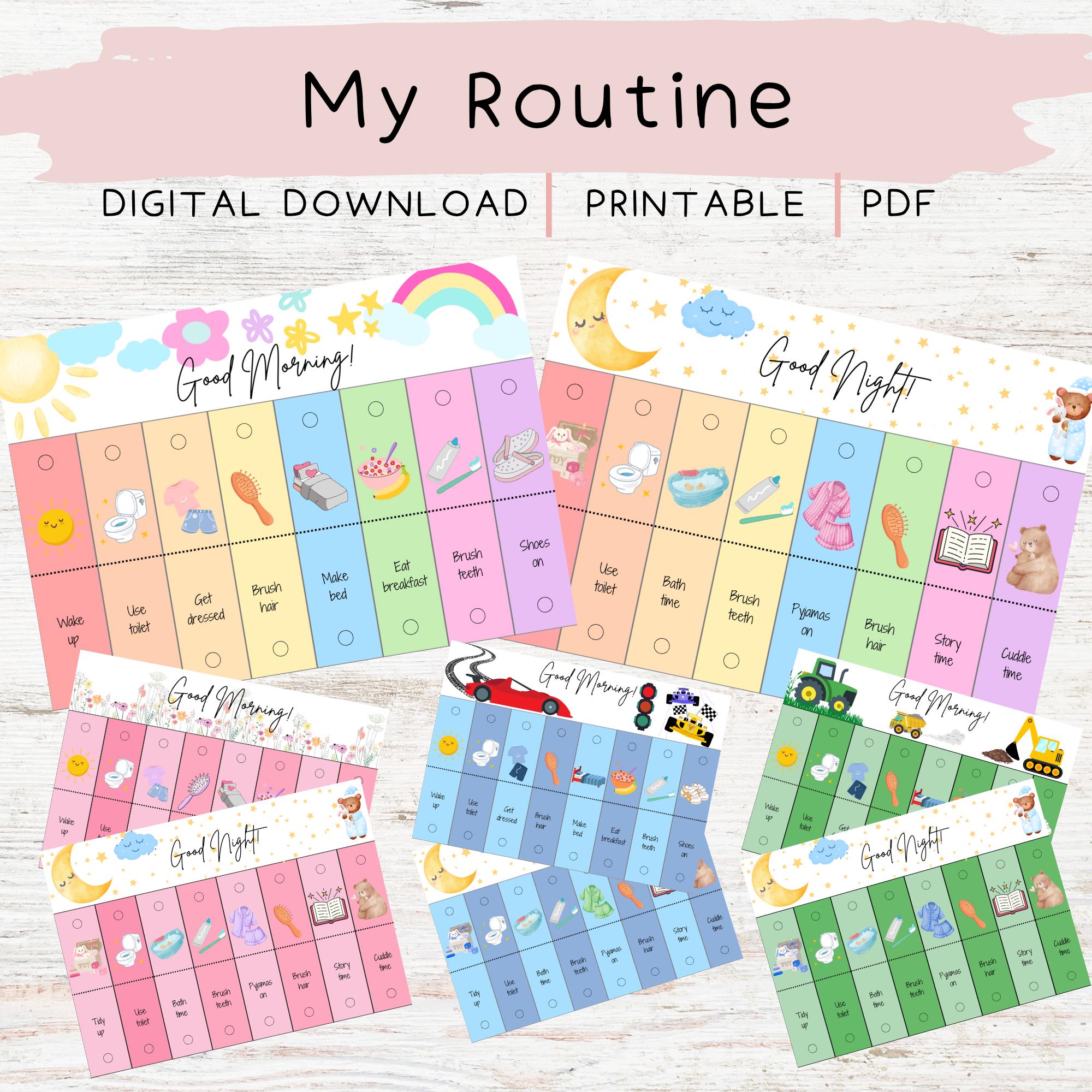 Routine Chart for Kids - Printable – Toddler Visual Schedule – Morning ...