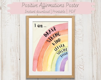 A Rainbow of Positive Affirmations - Etsy UK