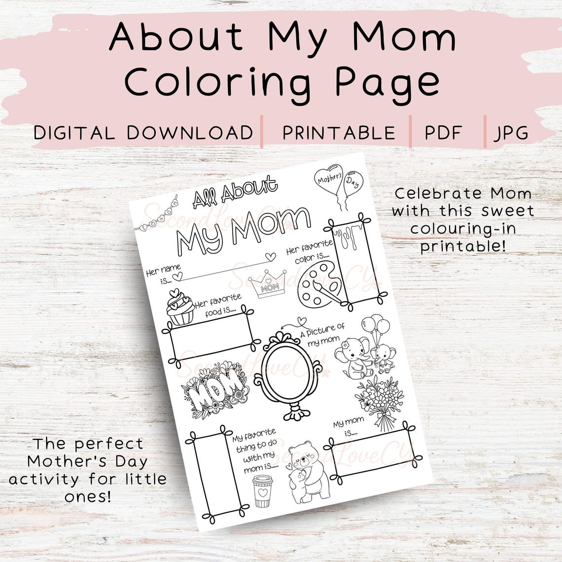 Mother’s Day Colouring Page – Printable ‘all About My Mother’ Activity ...