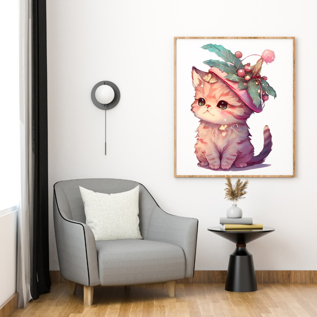 Cat Mom Gift Fat Cat Wall Art Cat Wall Decor Cat Decor Cat - Etsy