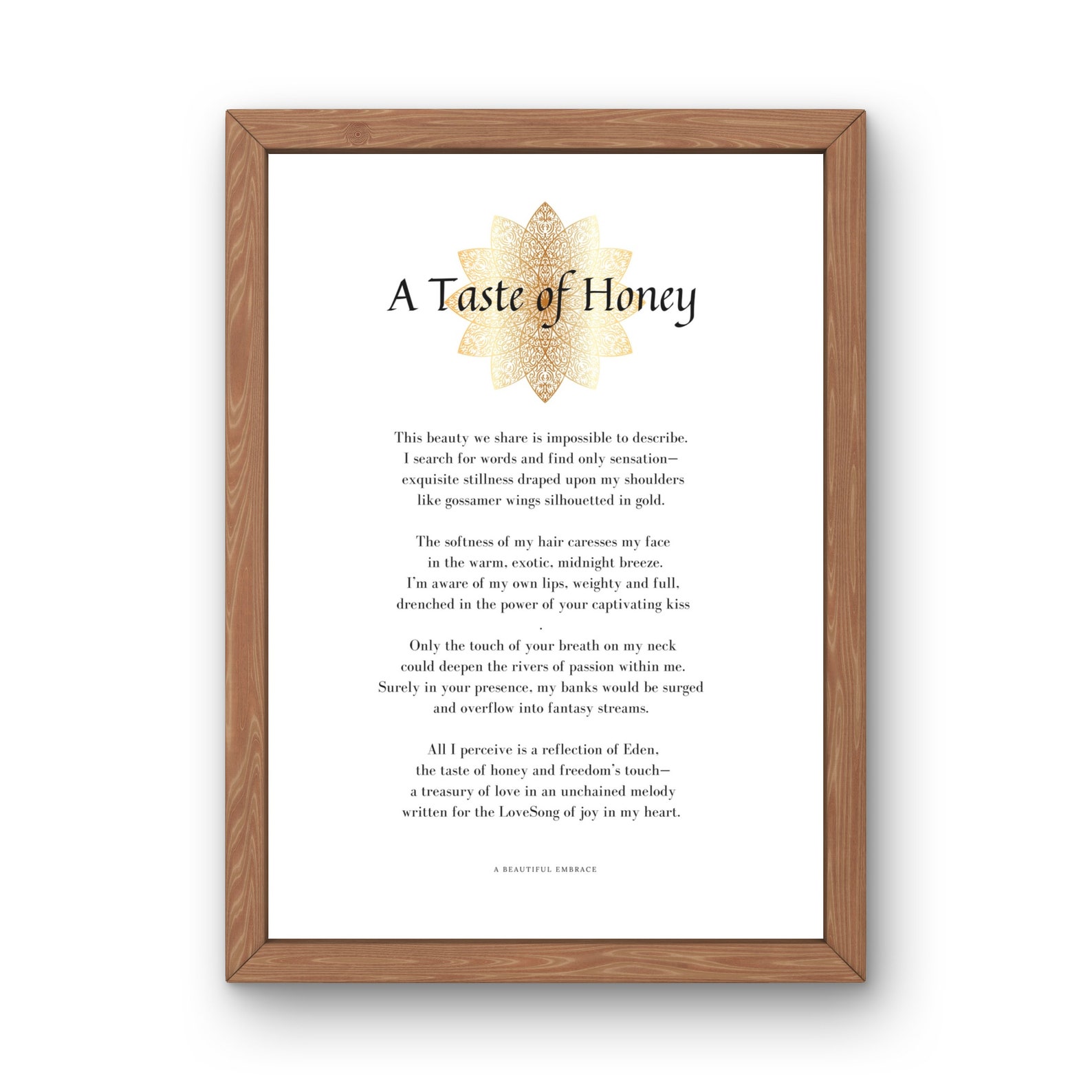 A Taste of Honey Wall Art, Downloadable Print, Inspirational Poetry ...