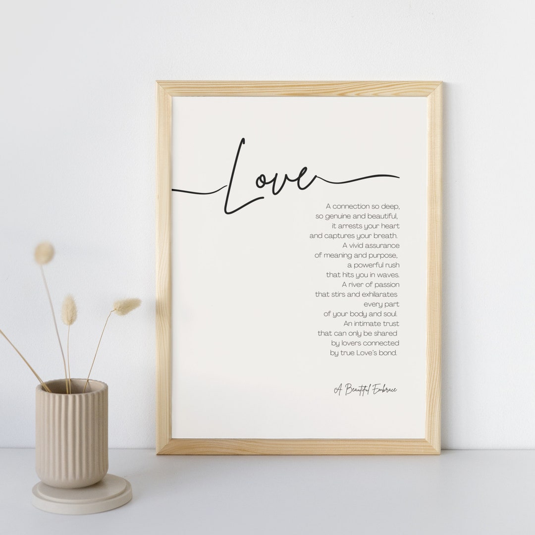 LOVE Poem Wall Art, Downloadable Print, One-of-a-kind Poetry, Romance ...