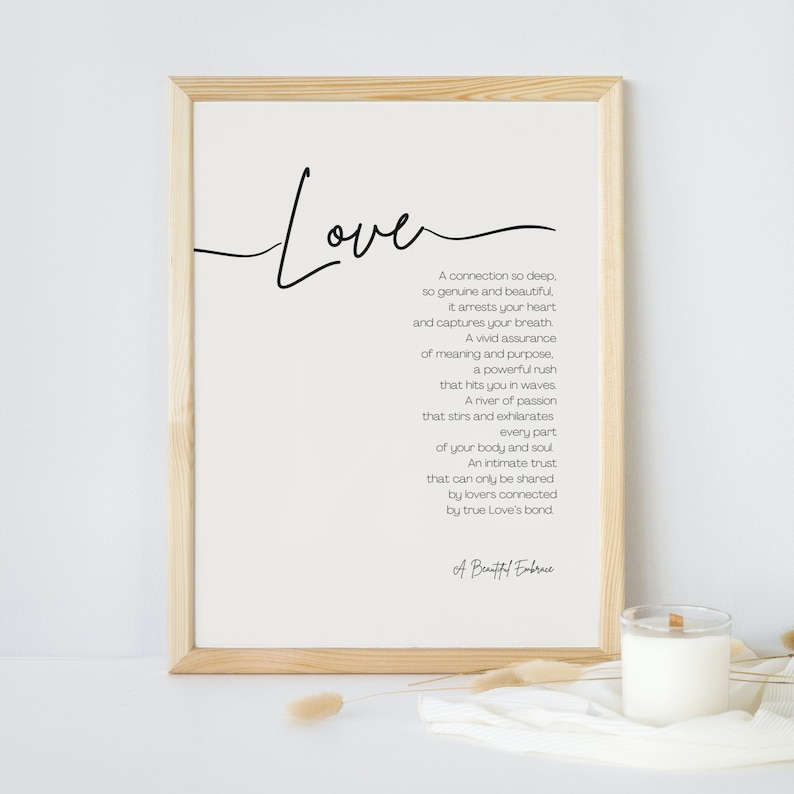 LOVE Poem Wall Art, Downloadable Print, One-of-a-kind Poetry, Romance ...