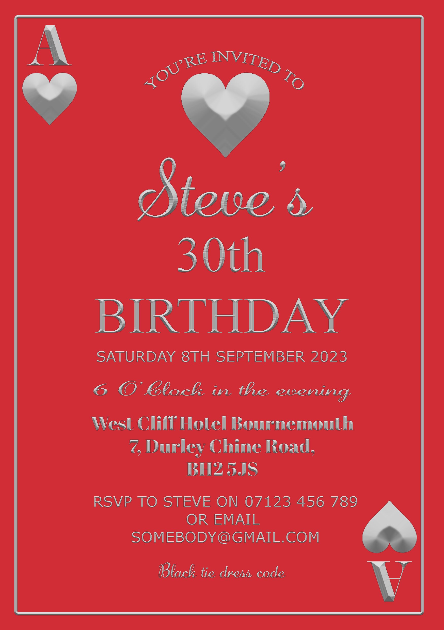 Digital Playing Card Invitation. - Etsy