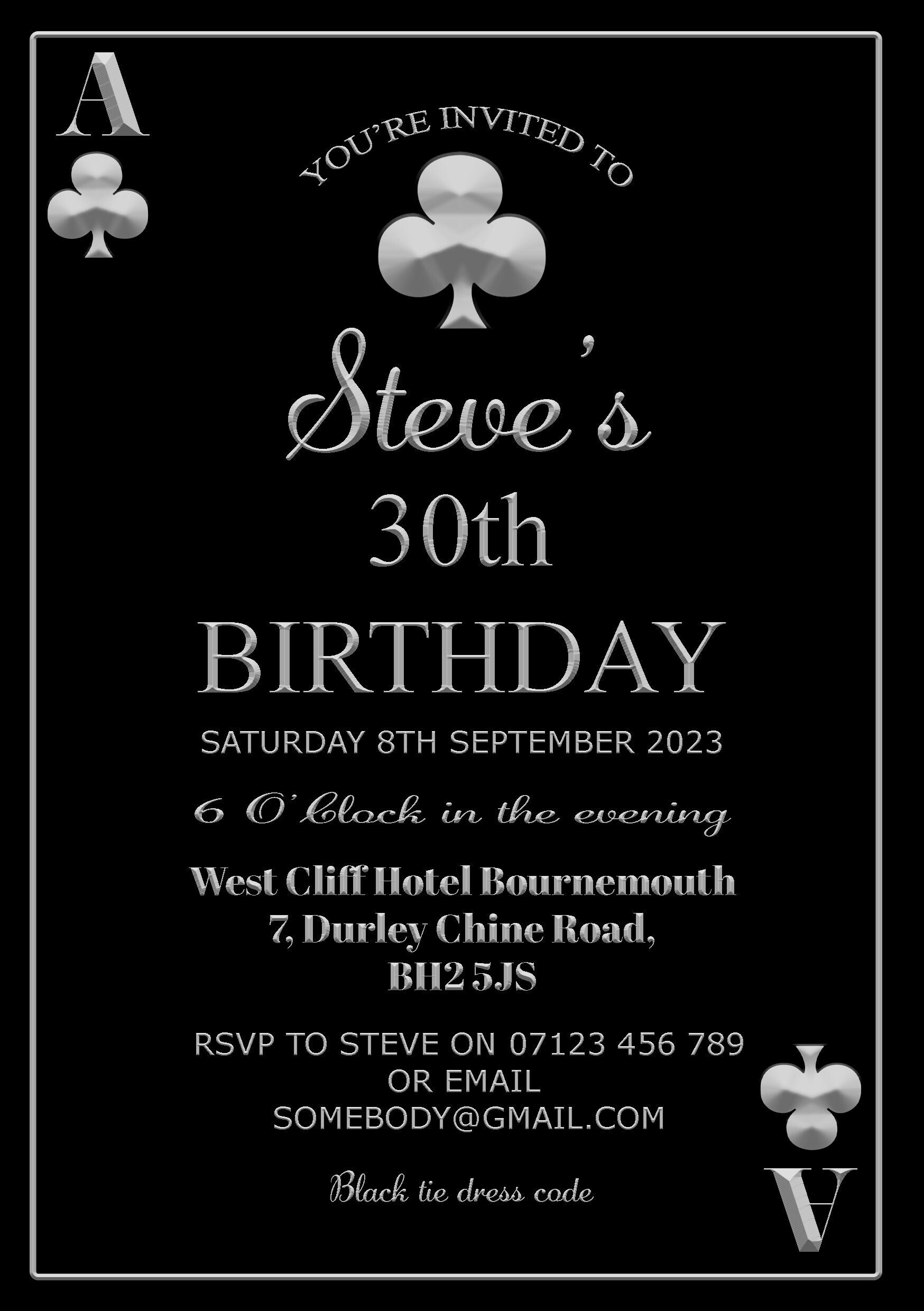 Digital Playing Card Invitation. - Etsy