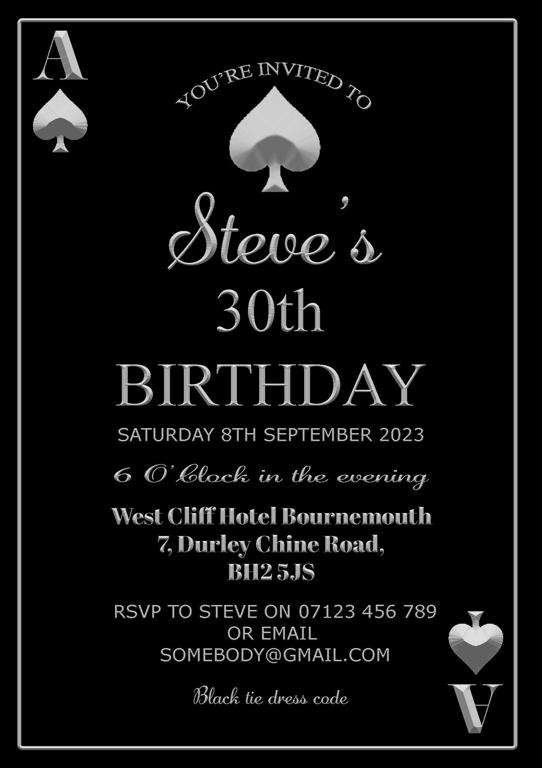 Digital Playing Card Invitation. - Etsy